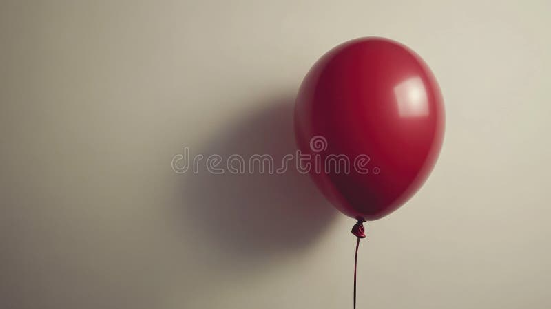 Red Balloon Attached To Wall Stock Image - Image of whimsical, balloon ...