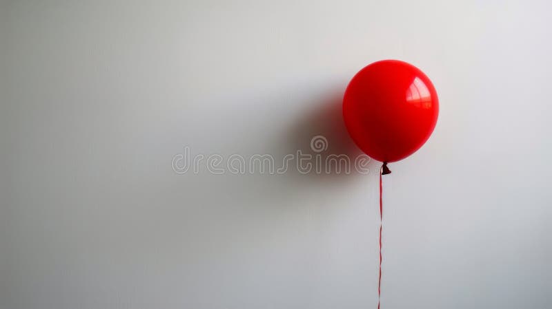 Red Balloon Floating String Attached Generative Ai Stock Photos - Free ...