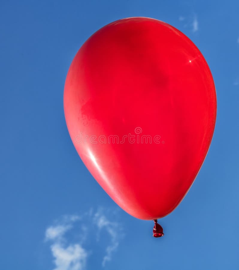 Red Balloon in Blue Sky stock photo. Image of balloon - 97630810