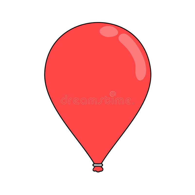 Red balloon stock vector. Illustration of happy, balloons - 91074482