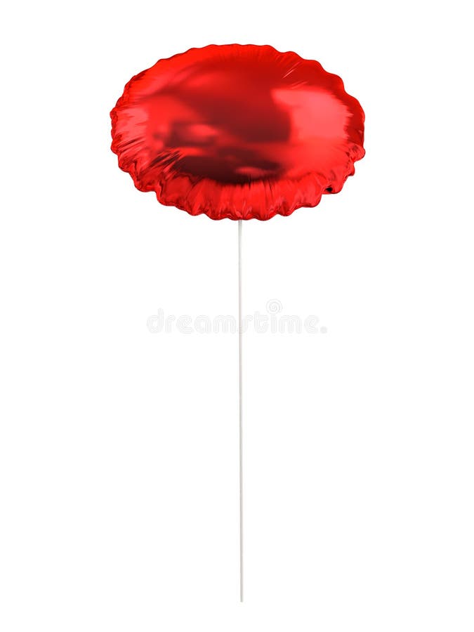 Red Balloon on a Plastic Stick Stock Image - Image of color, decoration ...