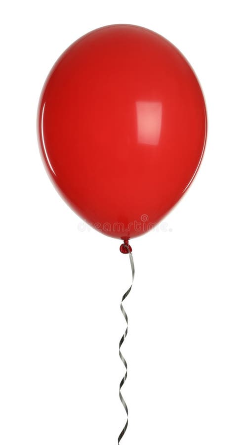 Red Balloon with Ribbon Isolated on White Stock Image - Image of ...