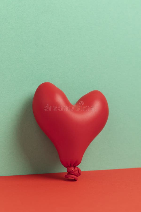 Red Balloon in Shape of Heart Stock Photo - Image of shiny, celebration ...