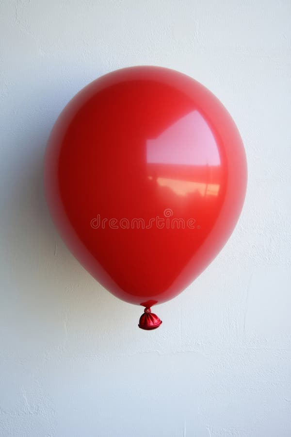 A Red Balloon with a Red String Attached To it Stock Illustration ...