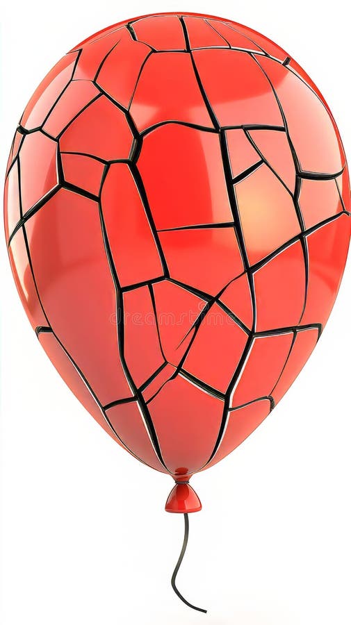 A Red Balloon with a Red String Stock Illustration - Illustration of ...