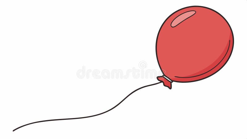 Red Balloon on a String, Classic Party and Celebration Symbol Vector ...