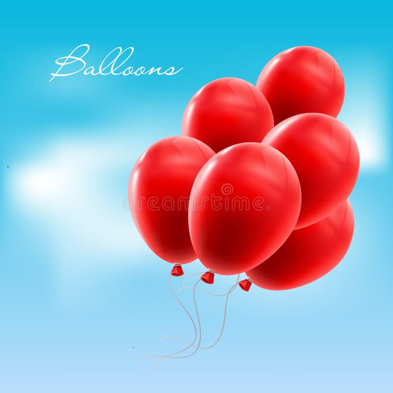 Red balloon stock vector. Illustration of balloon, flying - 90999463