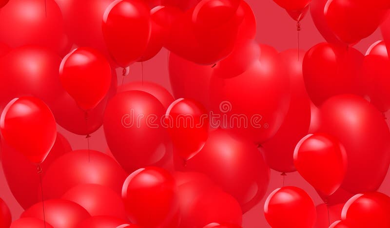 Red Balloons Background. Concept for Party or Celebration Event ...