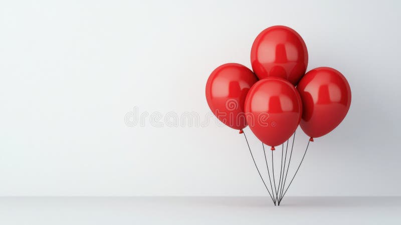 Red Balloons Cluster Against a White Background Stock Image - Image of ...