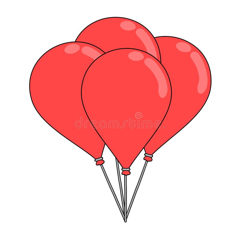 Red balloons design stock vector. Illustration of carnival - 94510885