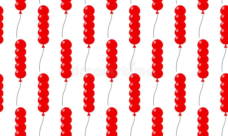 Red Balloons with Strings Arranged in a Fun Pattern on a White ...