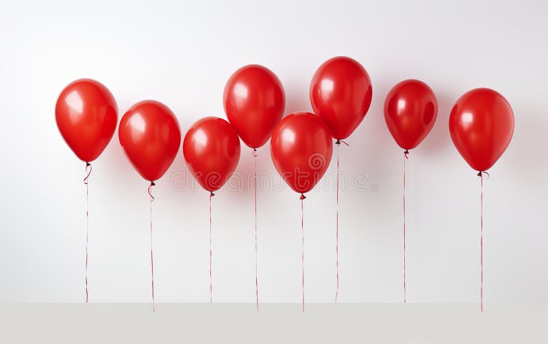Red Balloons White Backdrop Stock Photo - Image of bright, whimsical ...