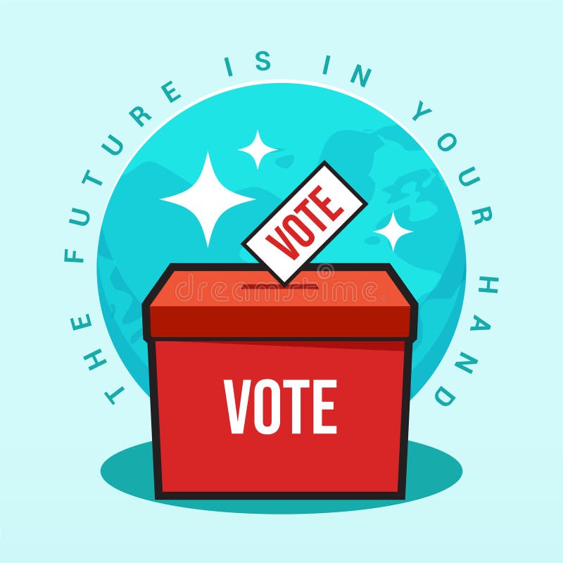 The Red Ballot Box and the Vote Paper. Isolated Vector Illustration ...