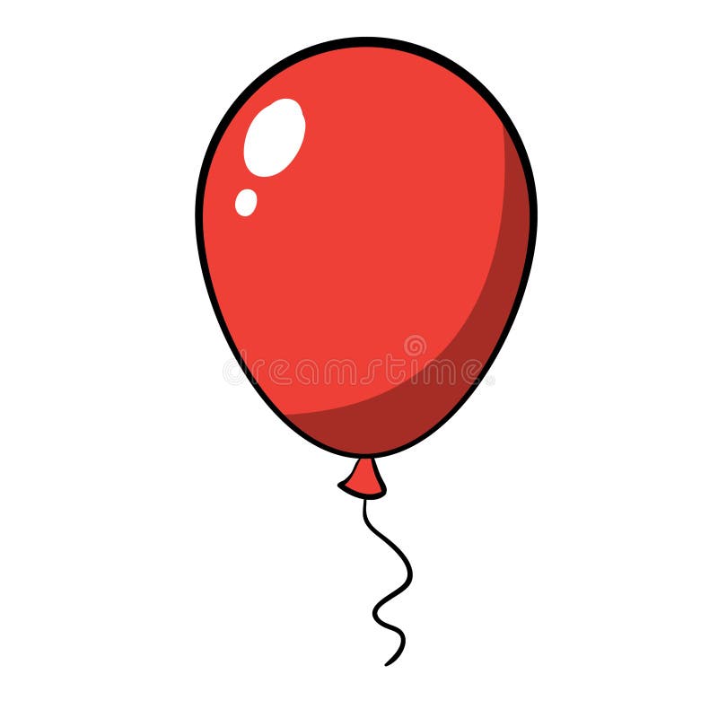 Cartoon red baloon stock vector. Illustration of happiness - 147890640
