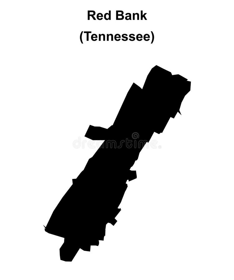 Red Bank outline map stock illustration. Illustration of area - 357536490