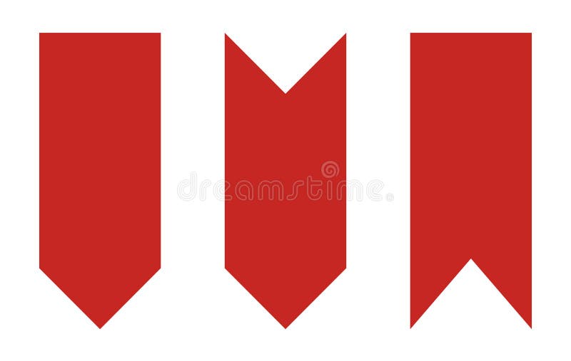 Red Banner Bookmark Icons Vector Set Stock Vector - Illustration of ...