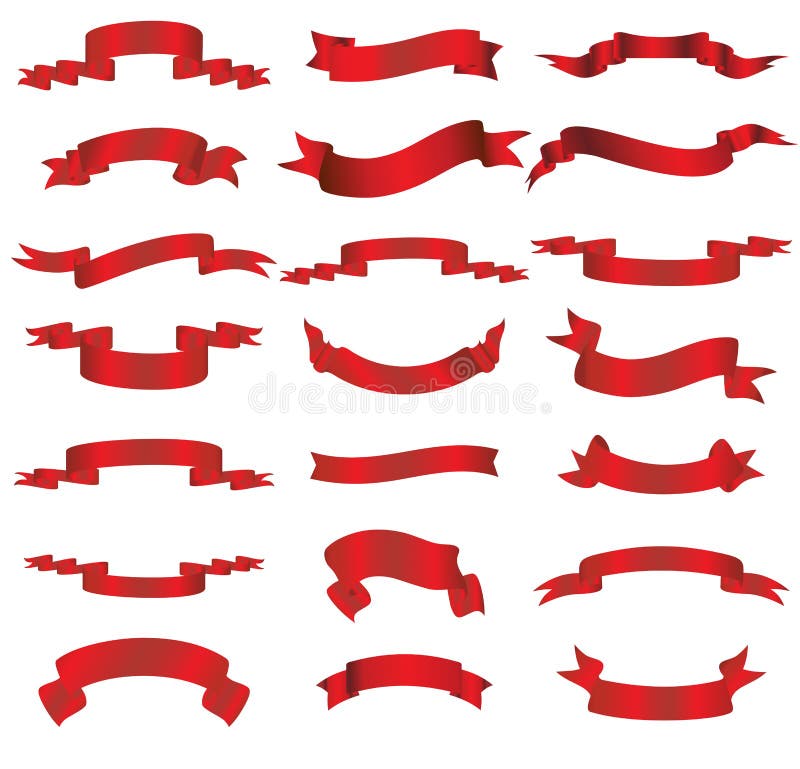 Red Banner Collection stock vector. Illustration of illustration - 26656427