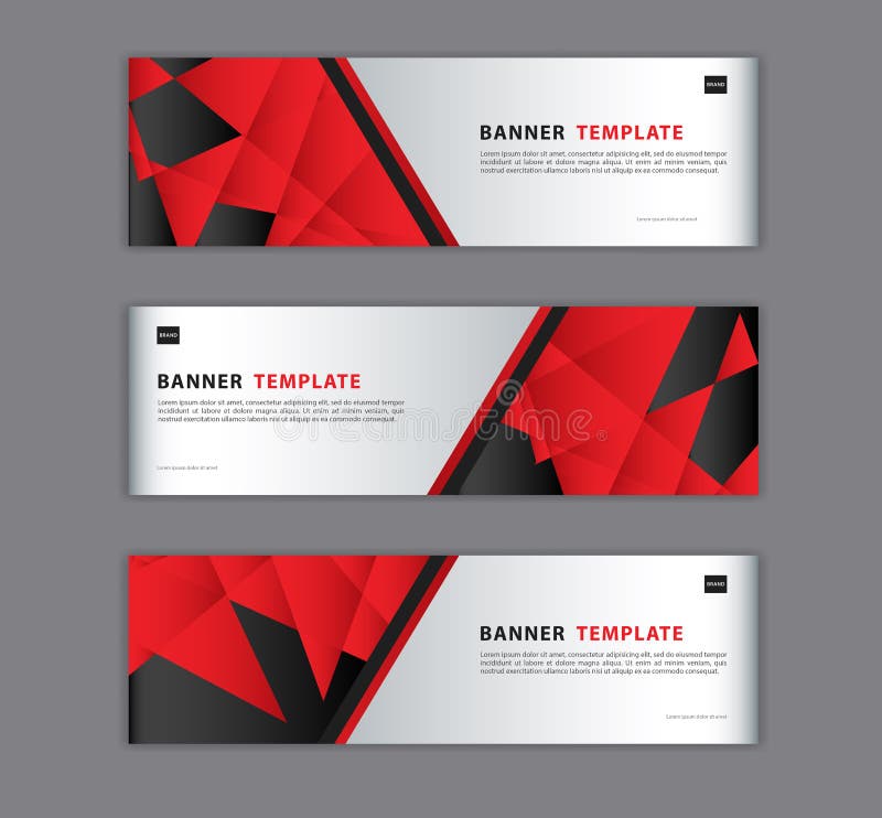 Red Banner Design Template Vector Illustration, Geometric, Polygonal ...