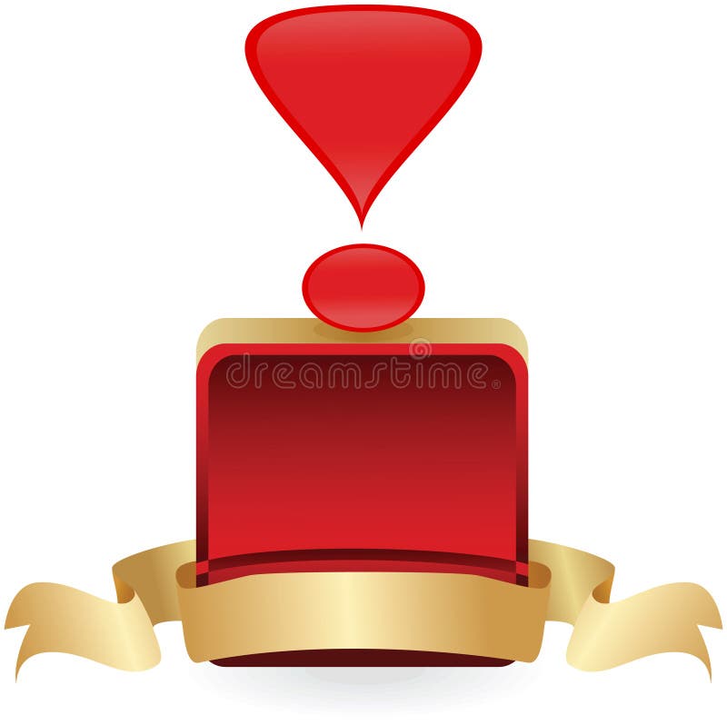 Red Banner with an Exclamation Mark Stock Vector - Illustration of ...