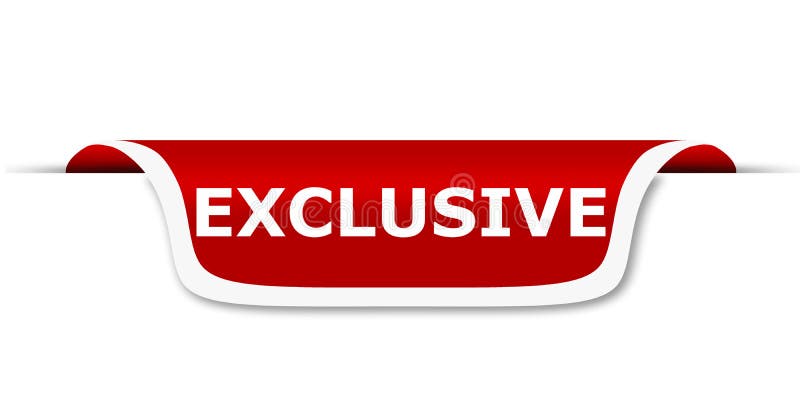 Red Banner with Exclusive Word Stock Illustration - Illustration of ...
