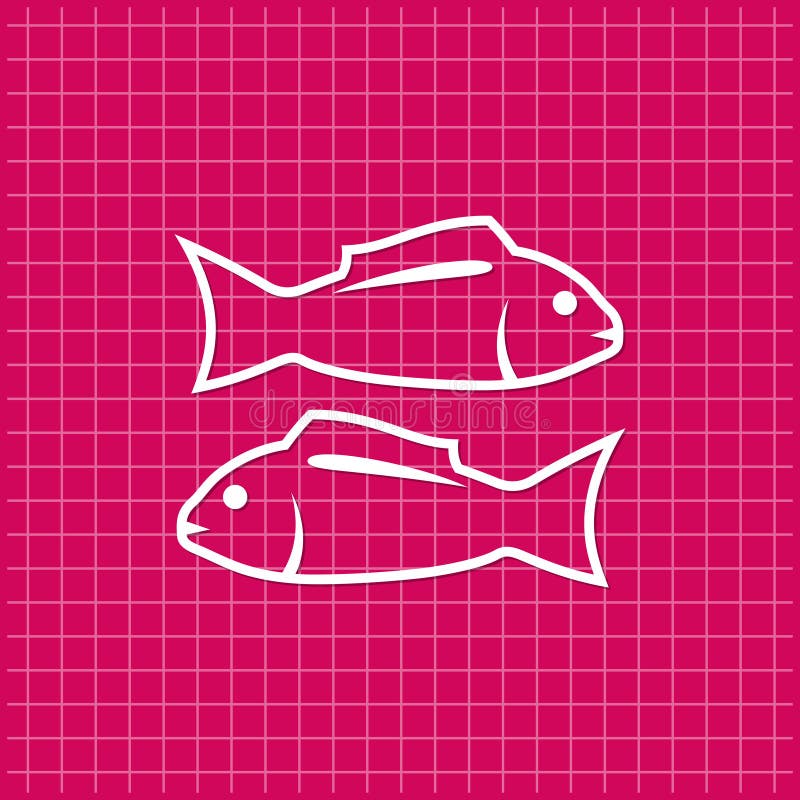 Red banner with fish icon stock vector. Illustration of banner - 193498752