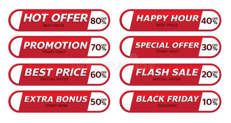 Red Banner Promotion Tag Design for Marketing Stock Vector ...