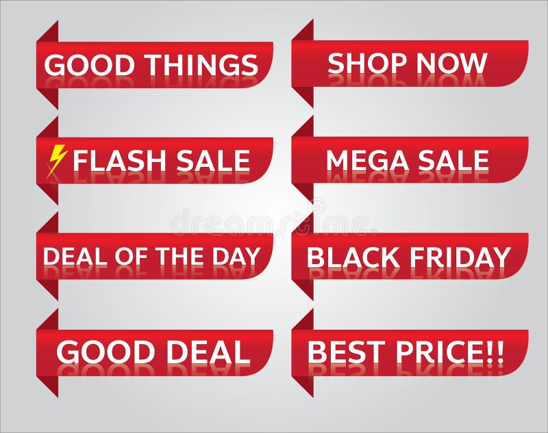Red Banner Promotion Tag Design for Marketing Stock Vector ...