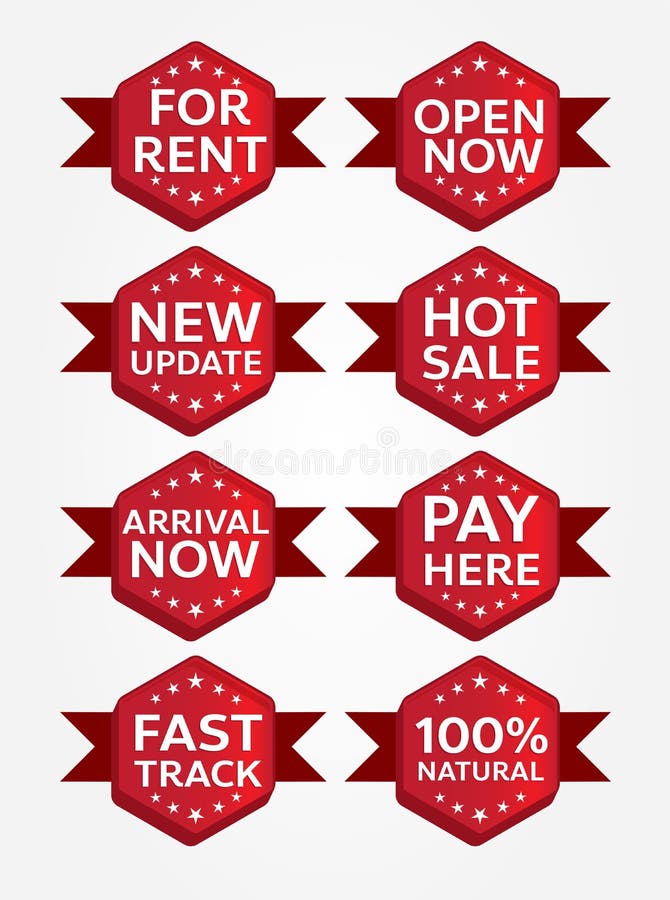 Red Banner Promotion Tag Design for Marketing Stock Vector ...