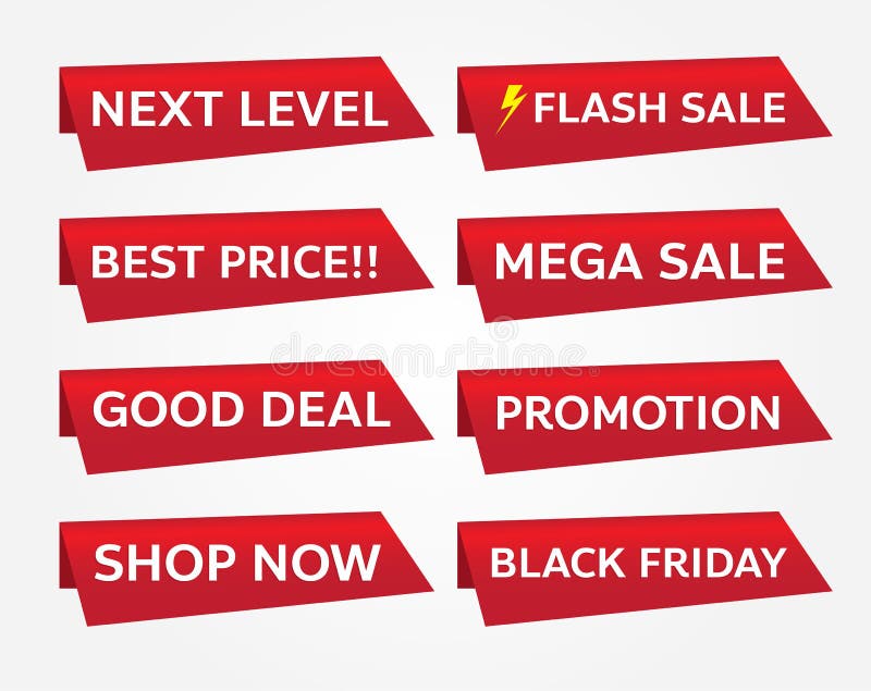 Red Banner Promotion Tag Design for Marketing Stock Vector ...