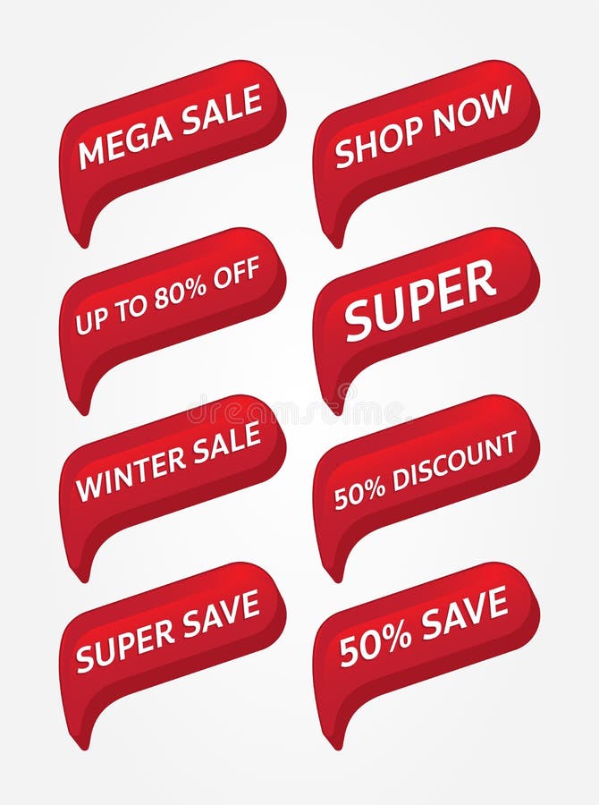 Red Banner Promotion Tag Design for Marketing Stock Vector ...