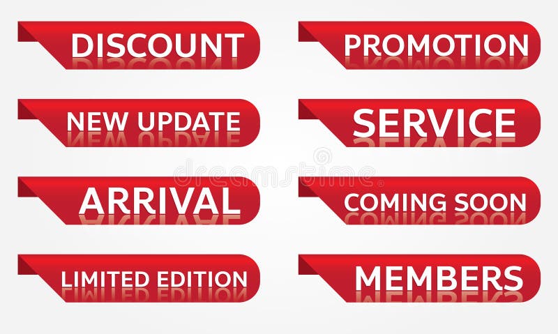 Red Banner Promotion Tag Design for Marketing Stock Vector ...