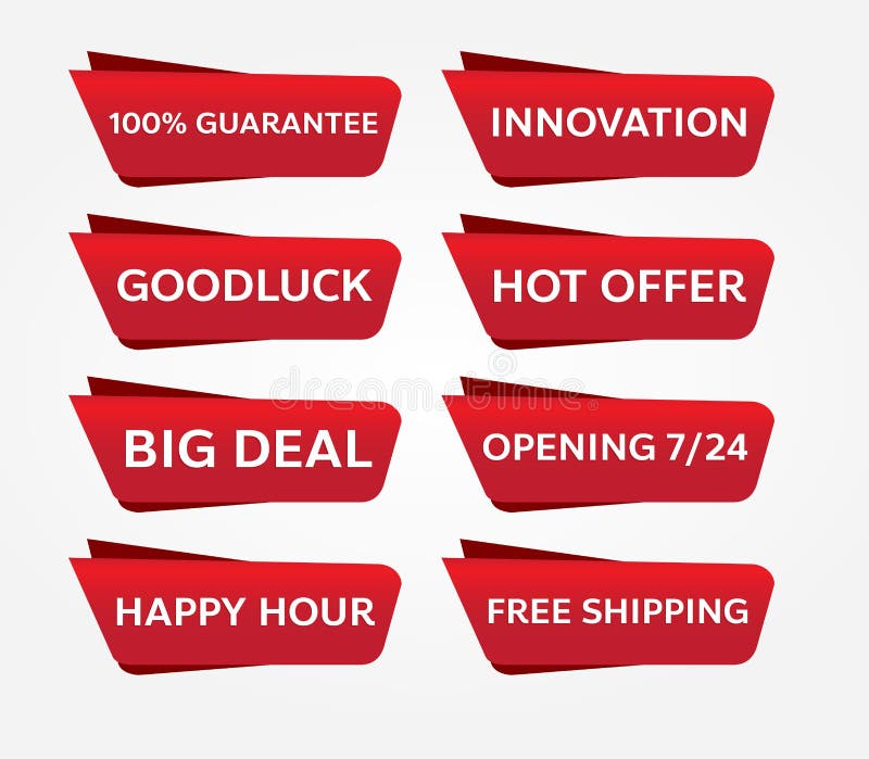 Red Banner Promotion Tag Design for Marketing Stock Vector ...