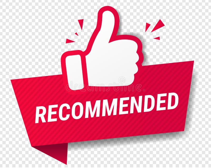 Red Banner Recommended with Thumbs Up Transparent Background Stock ...