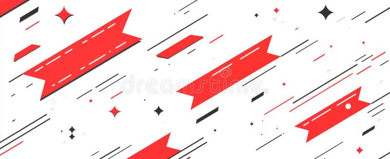 Red Banner Ribbon with Wavy Waves on White Background Stock Photo ...
