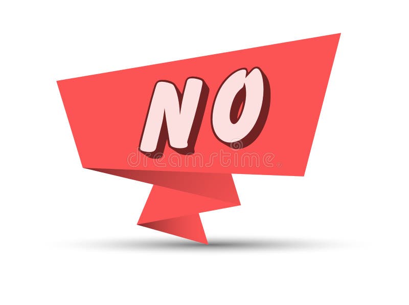 Red Banner with the Word NO. Simple Vector Illustration Stock Vector ...