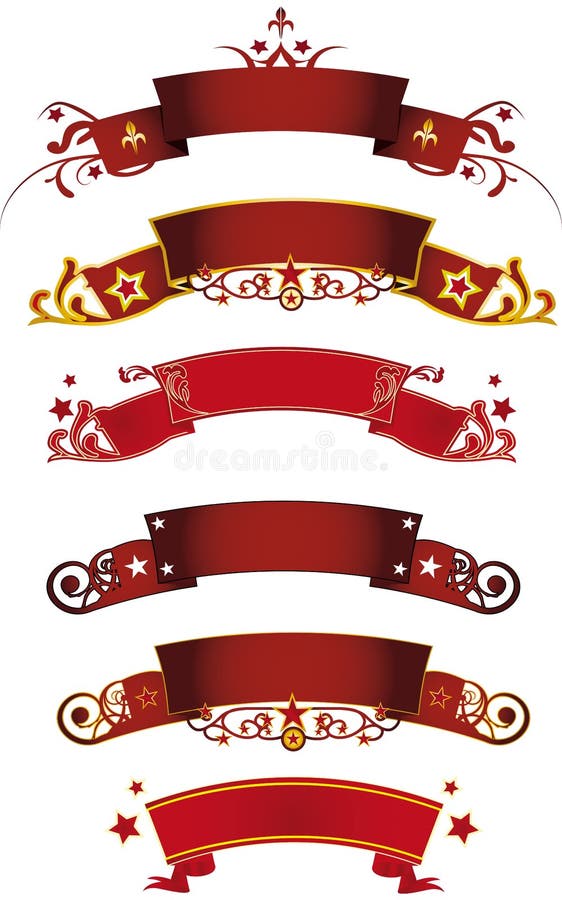 Red banners stock vector. Illustration of circus, decorative - 10327463