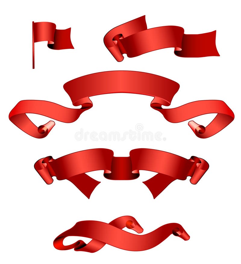 Red banners stock vector. Illustration of accent, curled - 3662711