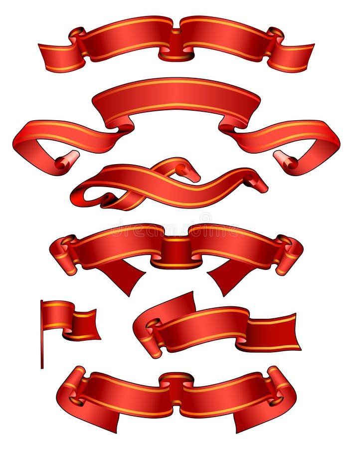 Red banners stock vector. Illustration of accent, curled - 3662711