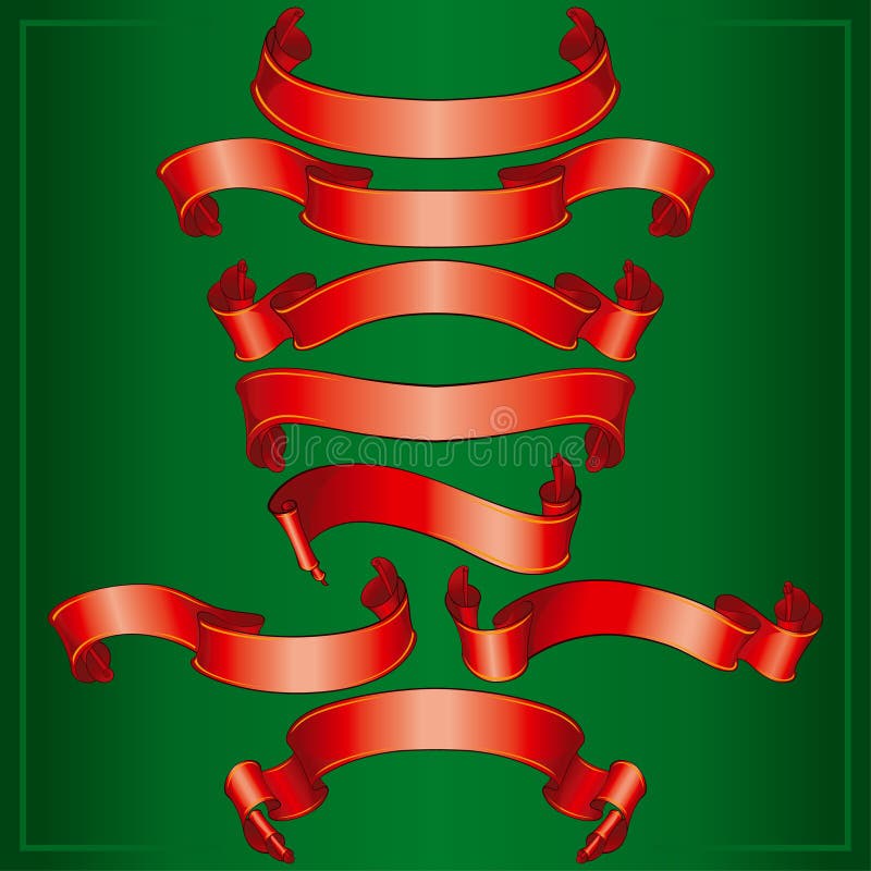 Red Banners Collection stock vector. Illustration of bows - 6198679