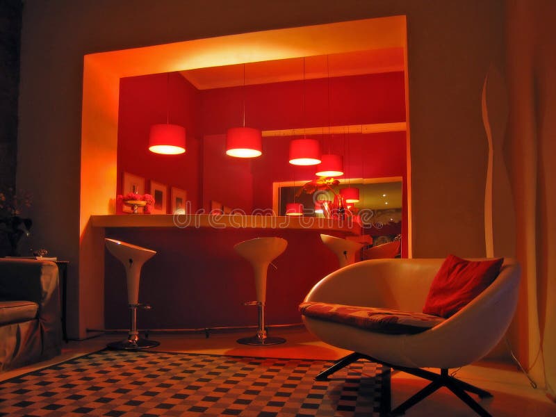 Red Bar stock image. Image of barstool, adult, hotel, interior - 369397