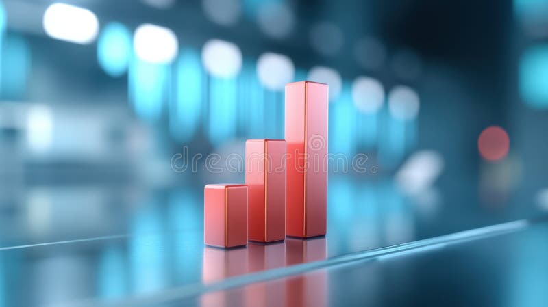 Red Bar Chart Illustrating Performance Metrics on a Table, Data ...