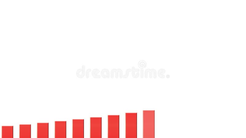 Red Bar Chart Showing Growth on White Background Stock Footage - Video ...