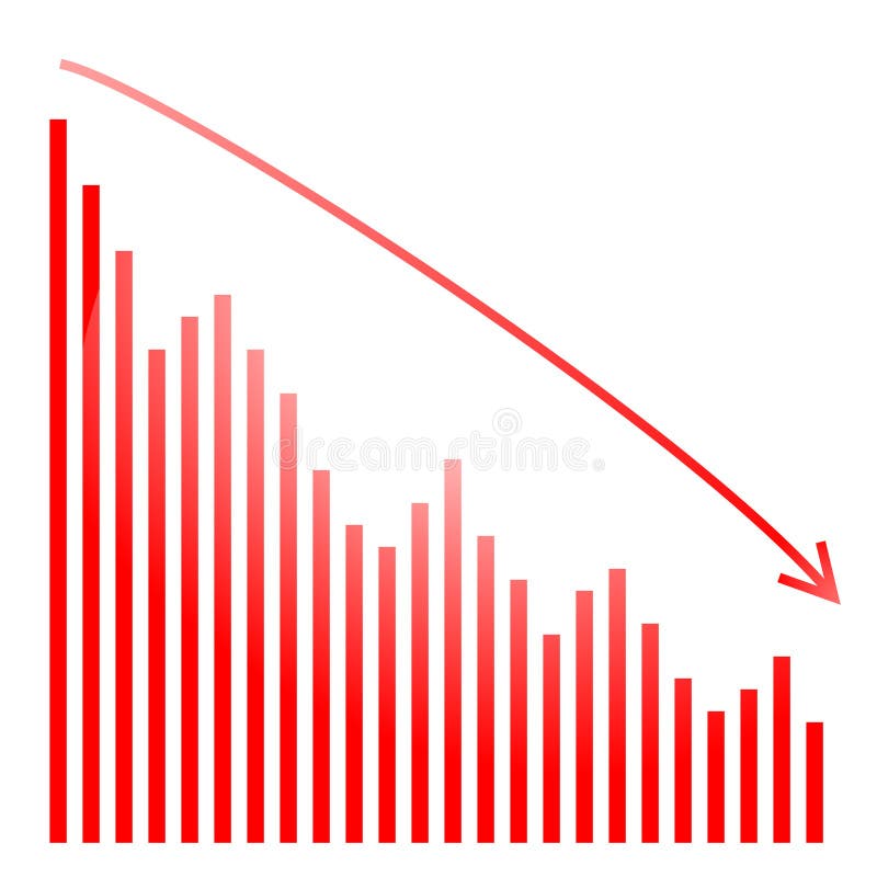 Line Graph with a Large Decrease Stock Illustration - Illustration of ...