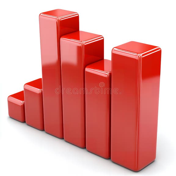Red Bar Graph with Decreasing Values Stock Illustration - Illustration ...