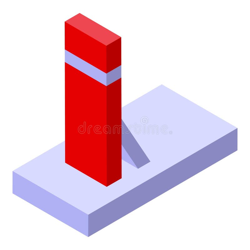 Red Bar Graph Growing on Platform Showing Increasing Statistics Stock ...