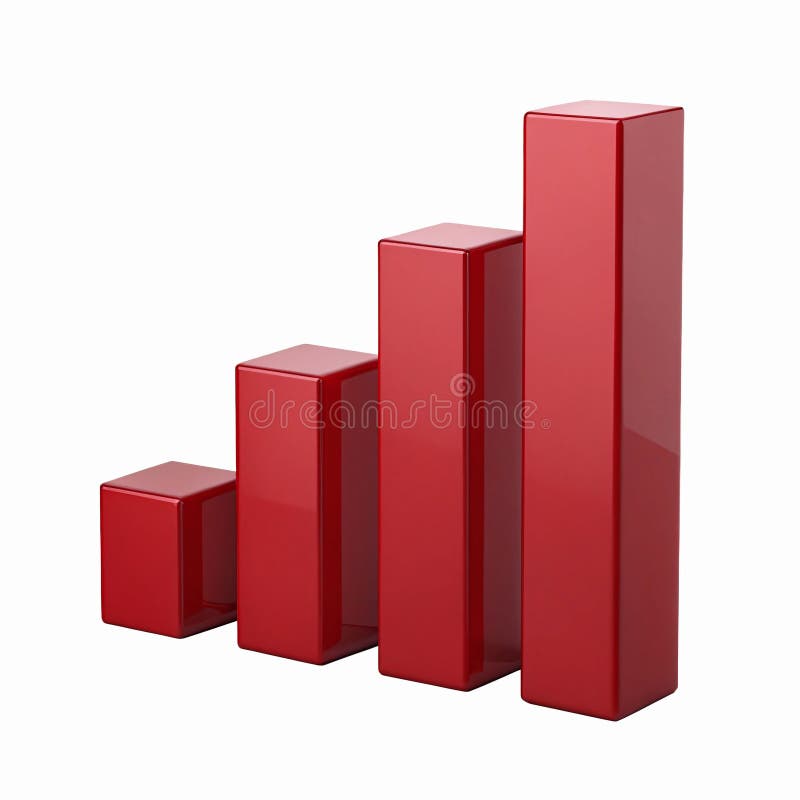 Red Bar Graph Illustration Representing Growth on Transparent ...
