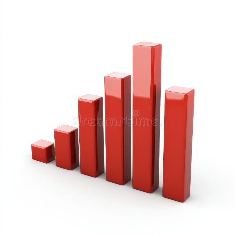 A Red Bar Graph with a White Background Stock Illustration ...