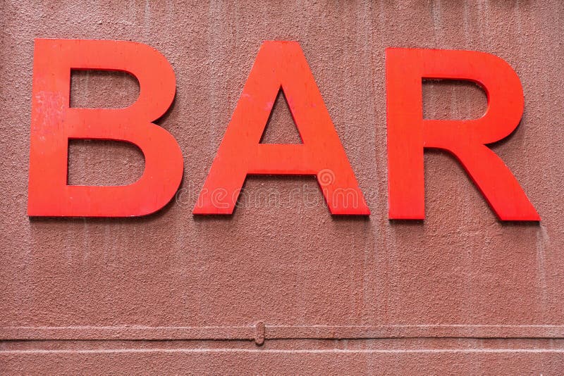 Red Bar Sign stock image. Image of establishment, asia - 157866149