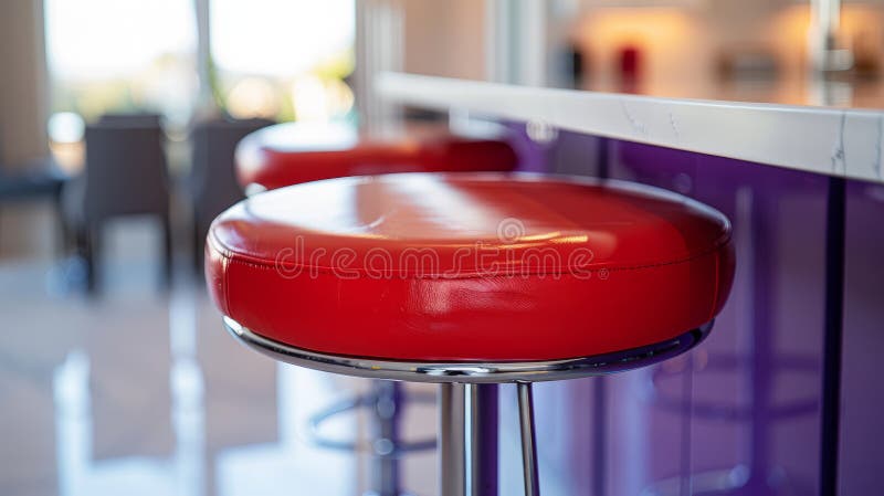 Red Bar Stool Modern Kitchen Setting Stock Photos - Free & Royalty-Free ...