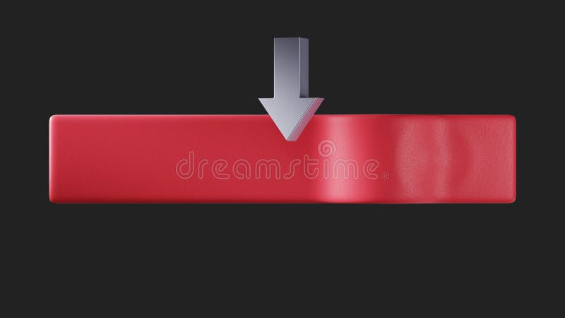 Red Bar Under Pressure with Deformation Near the Edge Stock Photo ...
